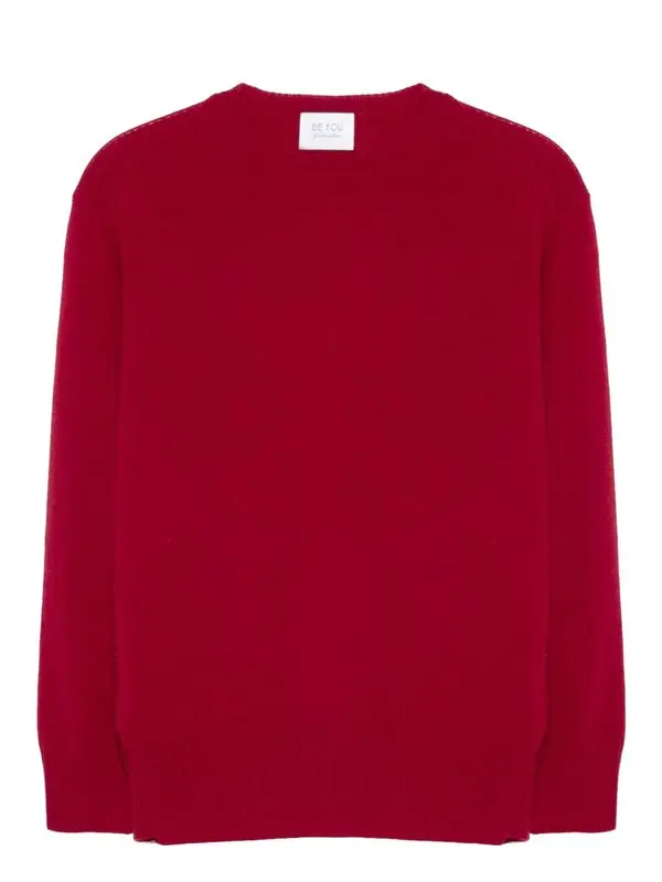 BEYOU Cashmere Crew Neck Sweater - Red