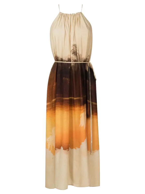 LENNY NIEMEYER Graphic-print Midi Dress - Brown