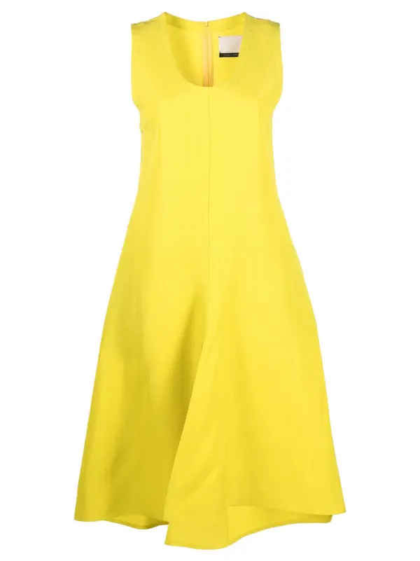 CALCATERRA Scoop-neck Midi Dress - Yellow