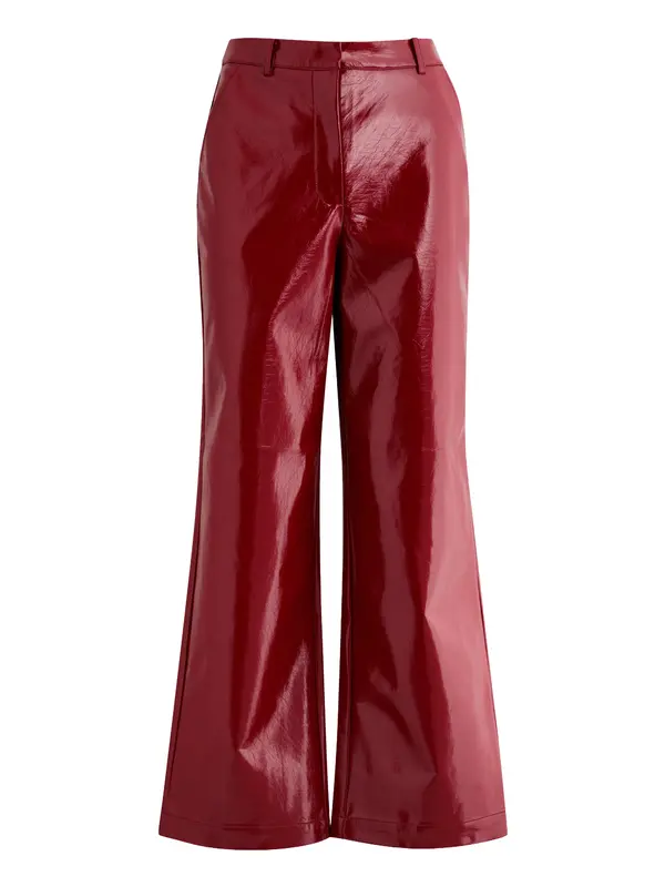 KITRI Lucienne Vinyl Trousers - Red