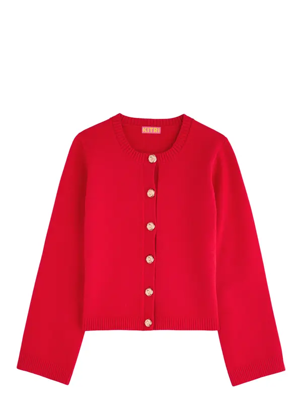 KITRI Cleo Knitted Cardigan - Red