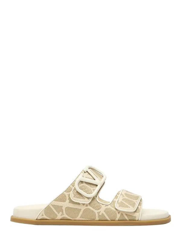 Valentino Garavani Toile Iconographe Flat Sandals - Ivory
