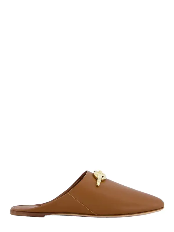 Valentino Garavani Vlogo Signature Leather Mules - Brown