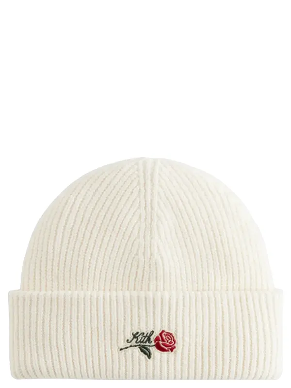 Kith Script Rose Cotton Beanie - Sandrift
