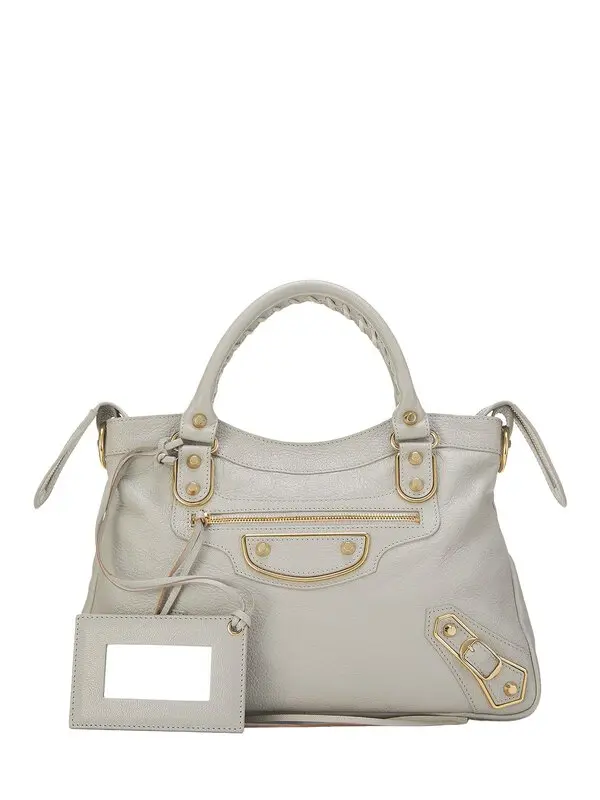 Balenciaga Chevre Metallic Edge Town Bag - Grey