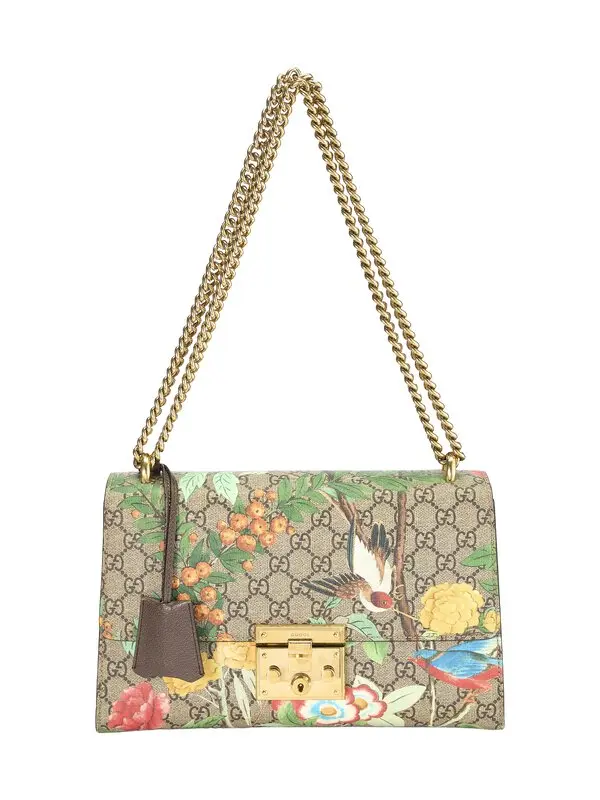 Gucci Gg Supreme Canvas Tian Padlock Shoulder Bag - Multi