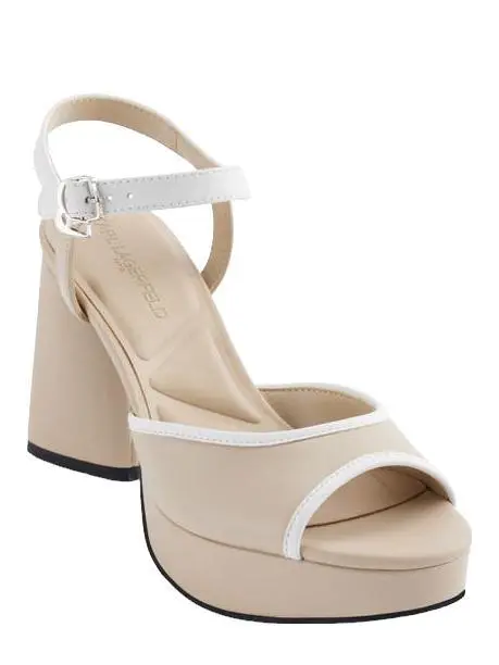 Karl Lagerfeld Paris Karl Lagerfeld Hallet Platform Sandal - Nude/ White