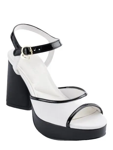 Karl Lagerfeld Paris Karl Lagerfeld Hallet Platform Sandals - Bright White/ Black