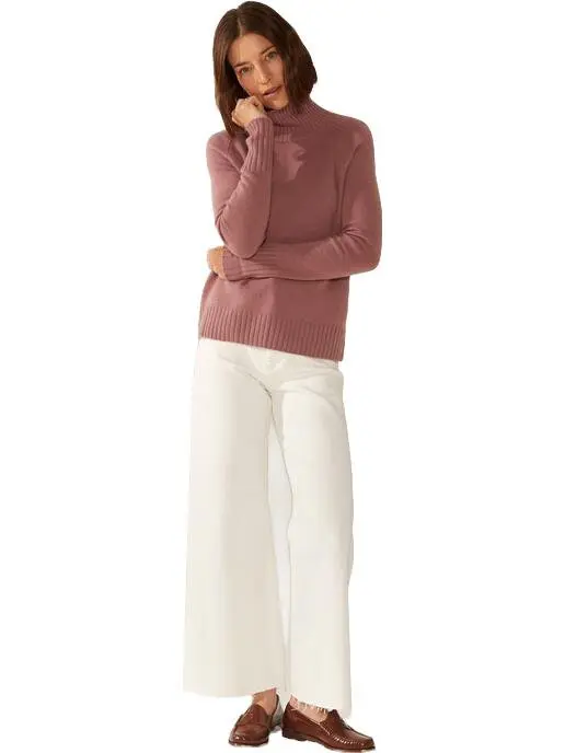 ITALIC Emma Cashmere Relaxed Turtleneck Sweater - Dusty Rose