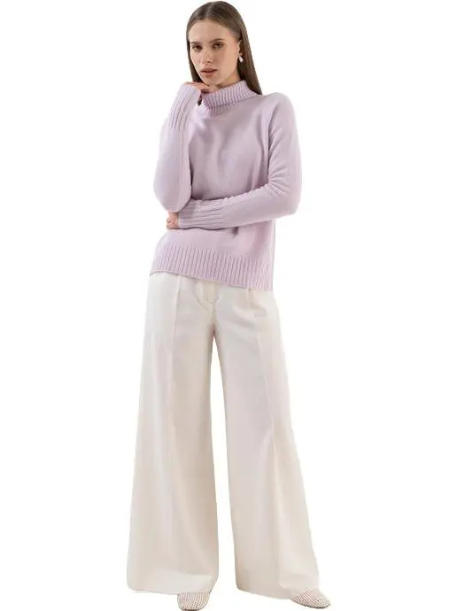 ITALIC Emma Cashmere Relaxed Turtleneck Sweater - Mauve