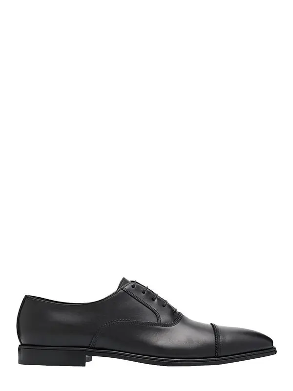 FERRAGAMO Boston Brogue Leather Oxfords - Black