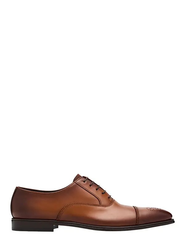FERRAGAMO Boston Brogue Leather Oxfords - Brown