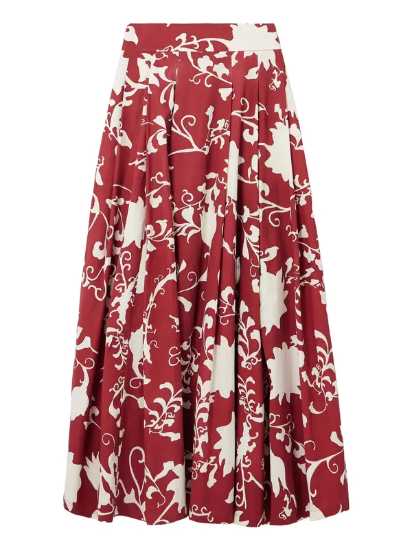 EMPORIO SIRENUSE Flaminia Floral-print Maxi Skirt - Red