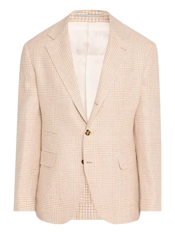 Brunello Cucinelli Prince Of Wales Single-breasted Sport Coat - Papaya