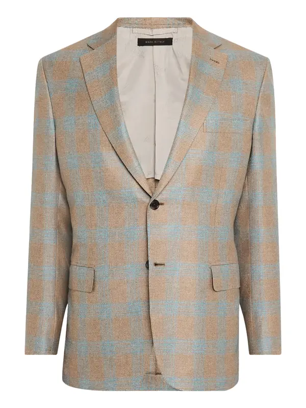 Brioni Plaid Sport Coat - Lt Blue Be