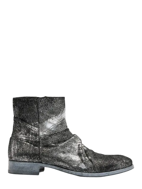 John Varvatos Morrison Sharpei Foil-sprayed Calf Hair Boots - Silver
