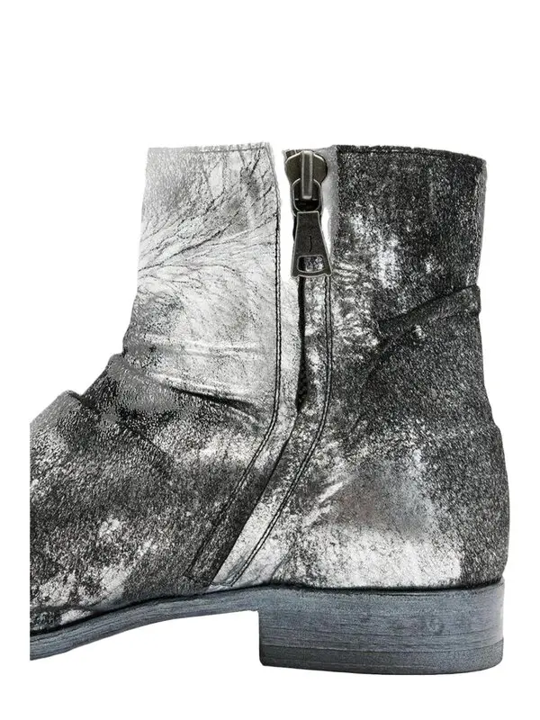 John Varvatos Morrison Sharpei Foil-sprayed Calf Hair Boots - Silver