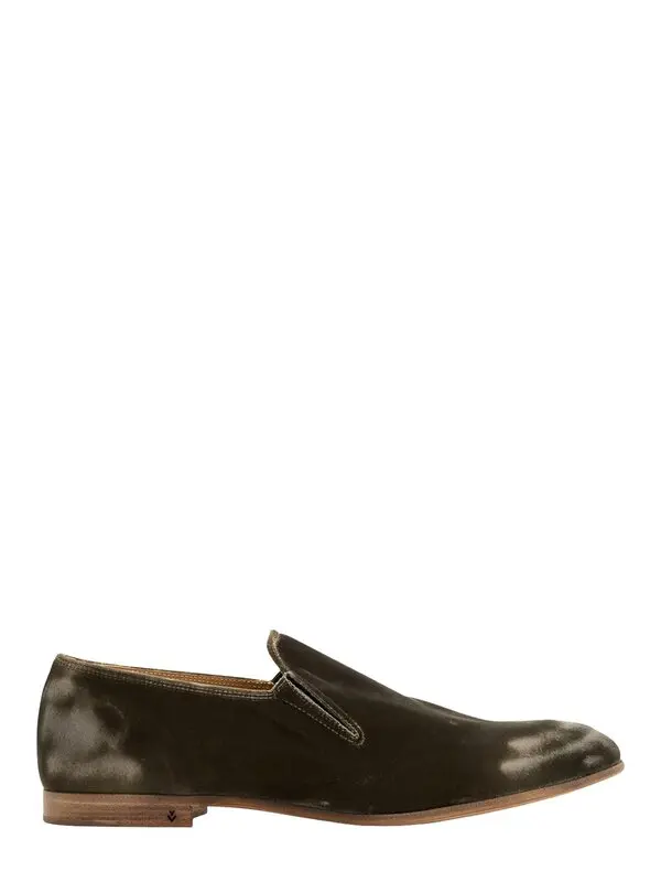John Varvatos Venice Distressed Velvet Loafers - Chocolate