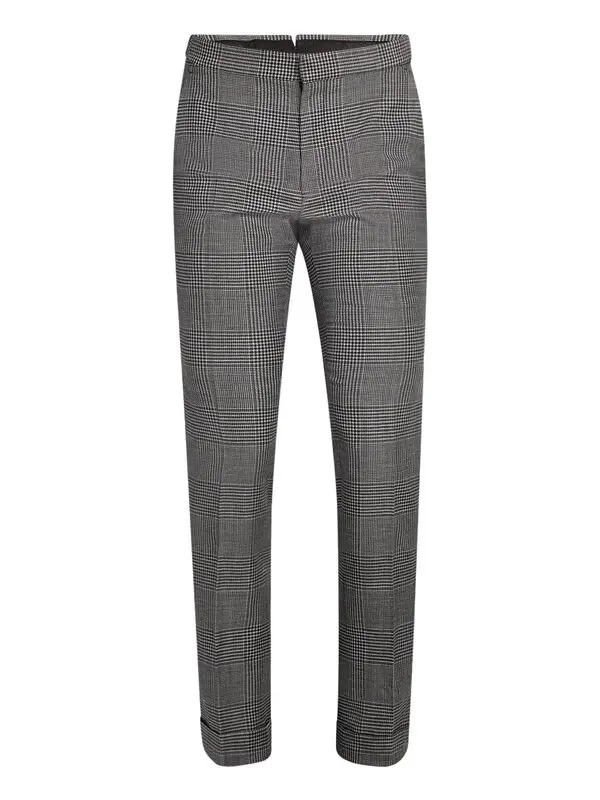 TOM FORD Dyllan Glen Check Trousers - Grey Multi