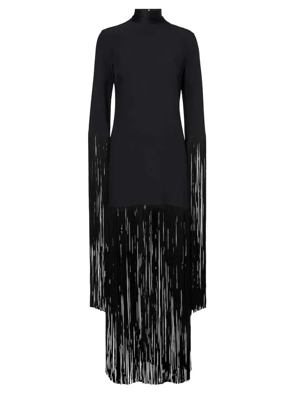 TALLER MARMO Chicago Fringed Crêpe Minidress - Black
