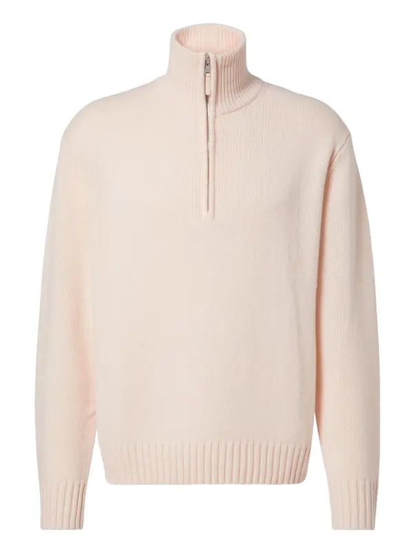ALLUDE Half-zip Cashmere Sweater - White