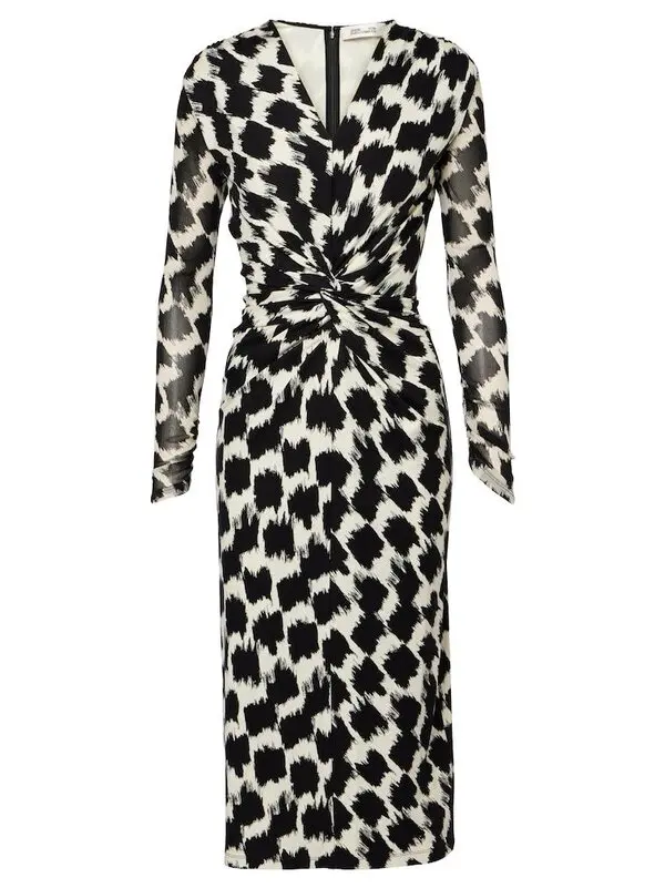 Diane Von Furstenberg Libra Printed Midi Dress - White