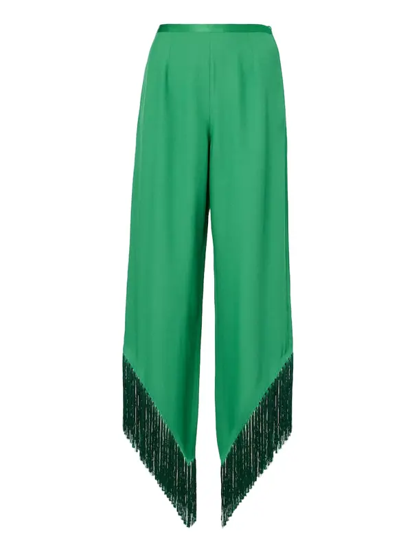 TALLER MARMO Oaxaca Fringed Culottes - Green