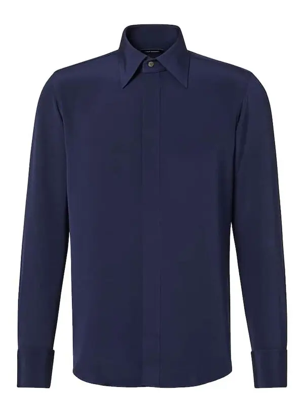 Thom Sweeney Silk Shirt - Blue