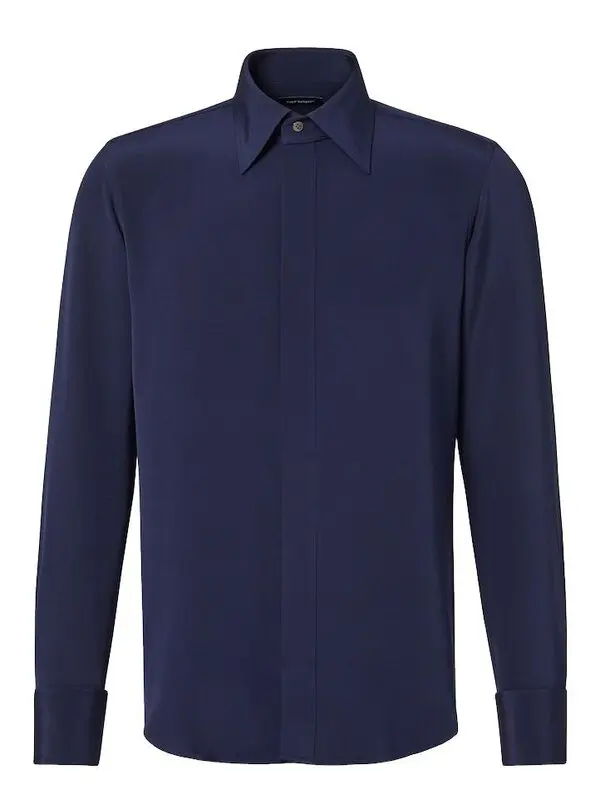 Thom Sweeney Silk Shirt - Blue