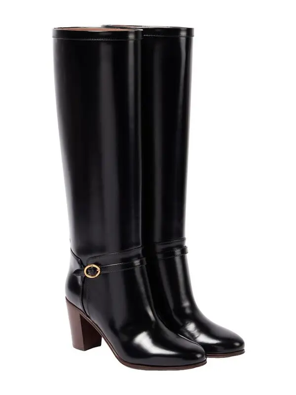 Valentino Garavani Pattie 75 Leather Knee-high Boots - Black