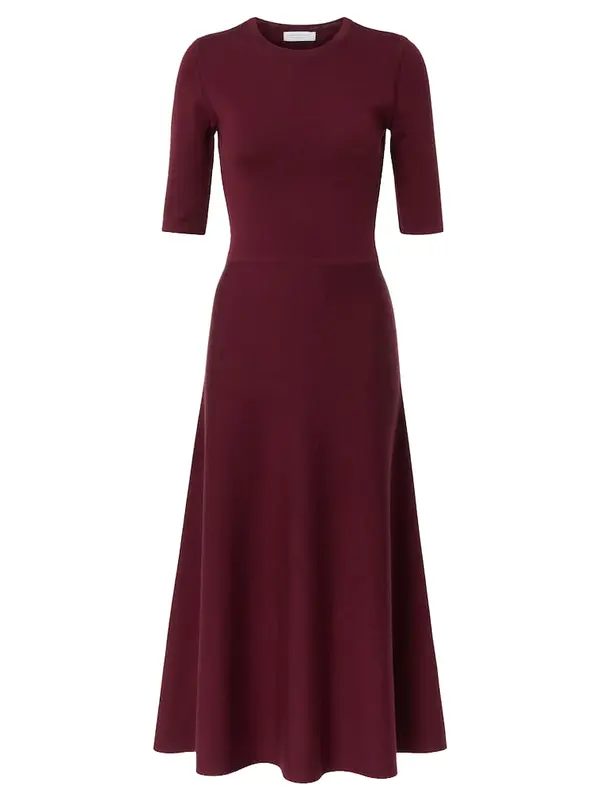 Gabriela Hearst Seymore Midi Dress - Burgundy