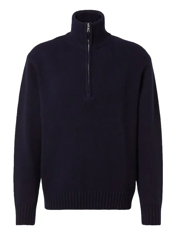 ALLUDE Cashmere Half-zip Sweater - Black