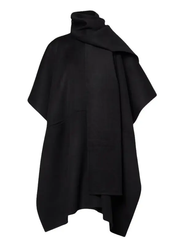 TOTEME Doublé Scarf-detail Wool Coat - Black