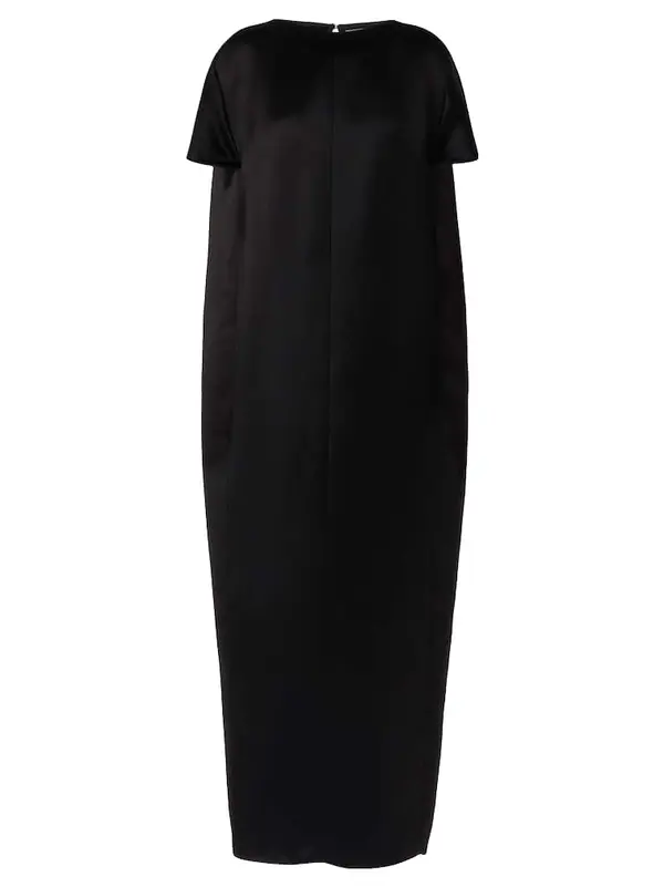 Khaite Webster Satin Maxi Dress - Black