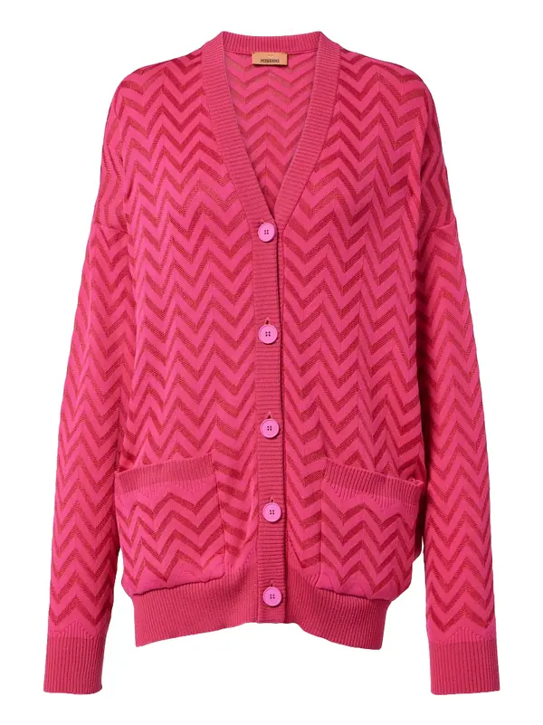 Missoni Zigzag Cotton-blend Cardigan - Pink