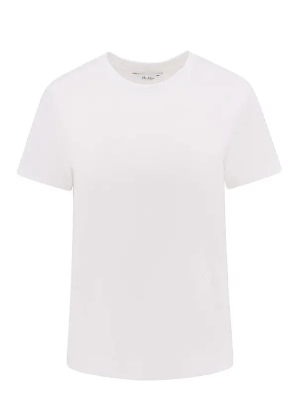Max Mara Nerina Cotton T-shirt With Embroidery - White