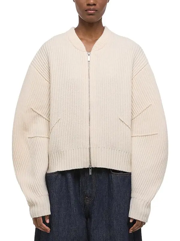 Helmut Lang Apex Full Zip Cardigan - Ivory