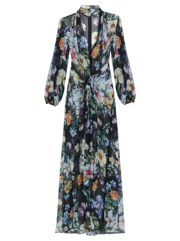 Dolce & Gabbana Long Floral- Chiffon Dress - Print