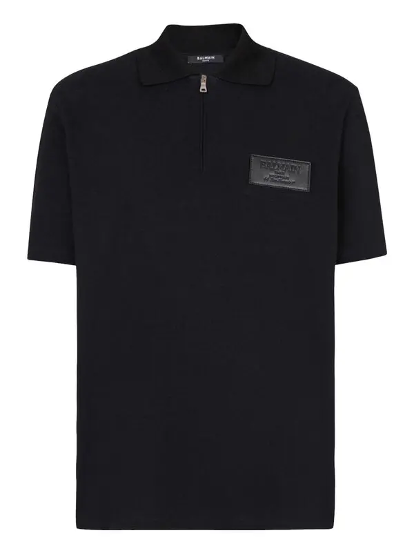 Balmain Cotton Polo Shirt - Black