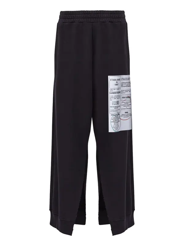 MAISON MARGIELA Numbers-motif Flared Trousers - Black