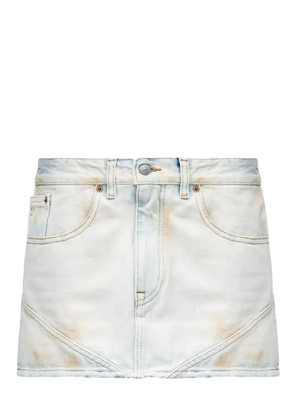 MAISON MARGIELA Logo-patch Mini Skirt - Blue