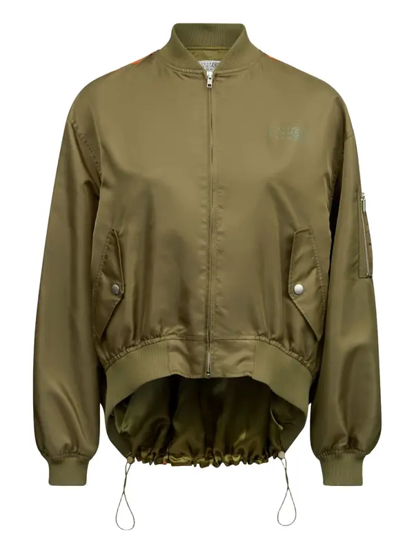 MAISON MARGIELA Logo-print Zip-up Jacket - Green