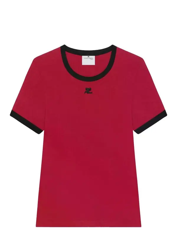 COURREGES Appliqué Logo T-shirt - Red
