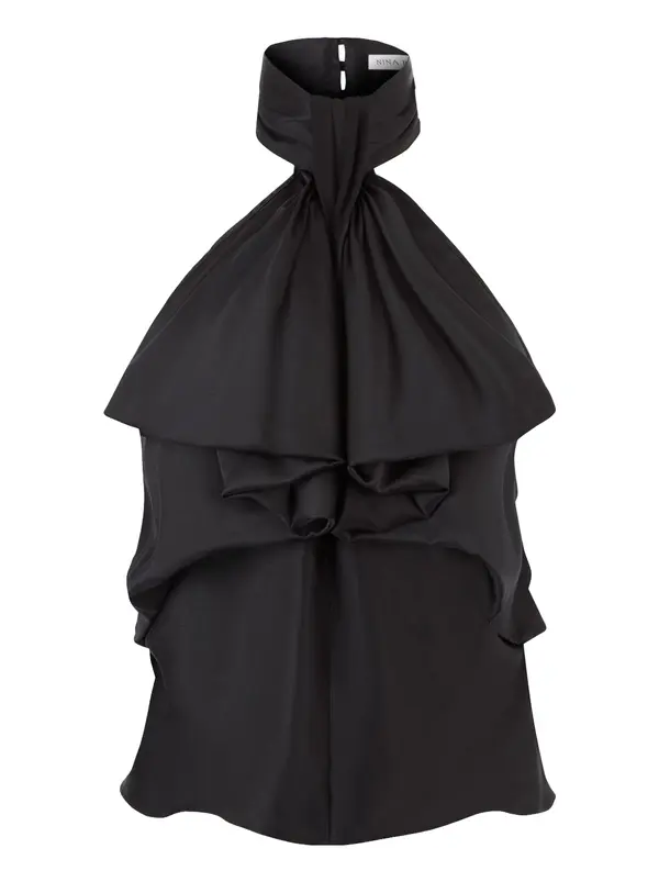 Nina Ricci Ruffled Halterneck Top - Black