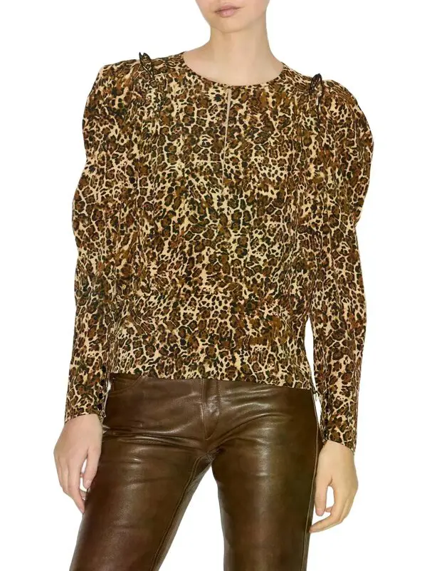 Isabel Marant Étoile Zarga Leopard Print Blouse - Brown