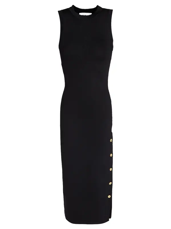 Moschino Button Detailed Knit Midi Dress - Black