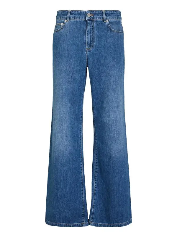 Moschino High-rise Wide-leg Jeans - Mid Denim