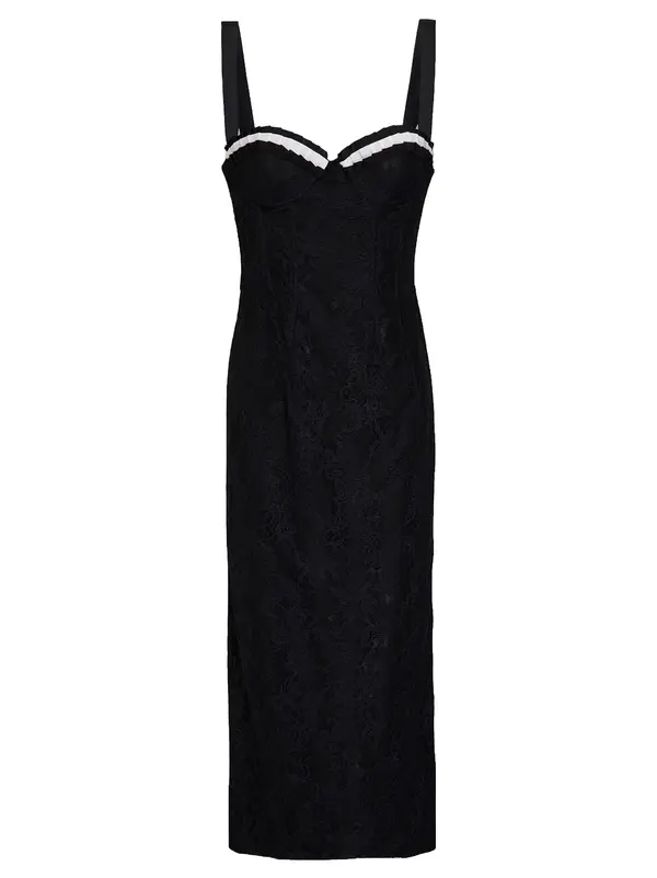 Moschino Lace Midi Dress - Black