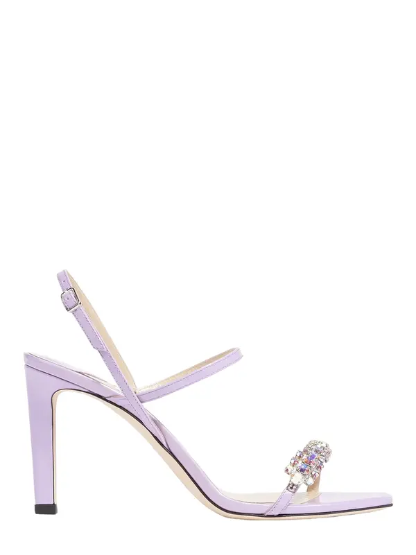 JIMMY CHOO Meira 85 Crystal-embellished Slingback Sandals - Lavender