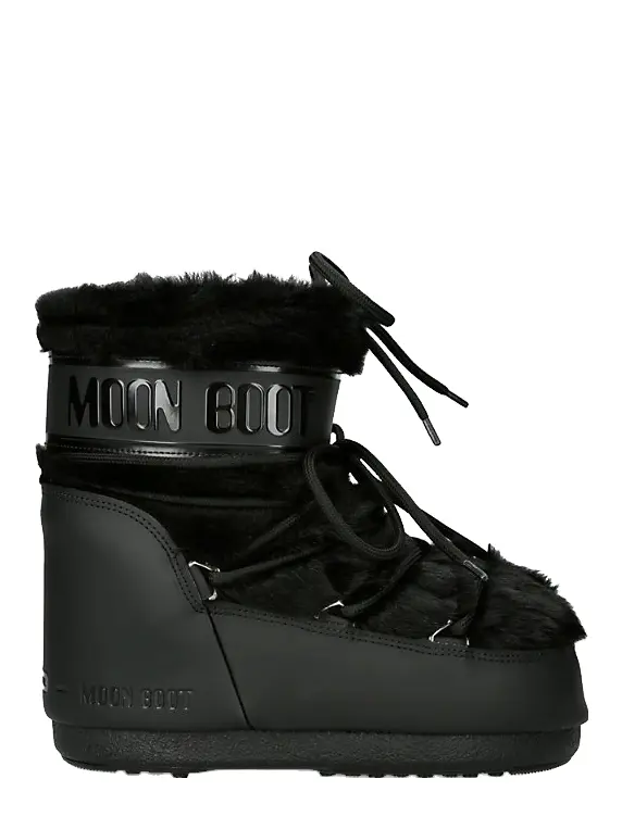 Moon Boot Icon Low Logo-print Faux-fur Snow Boots - Black